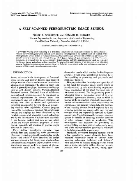 A Self Scanned Ferroelectric Image Sensor Ieee Journals And Magazine