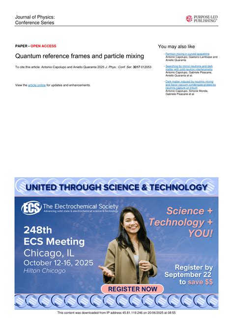 Pdf Quantum Reference Frames And Particle Mixing