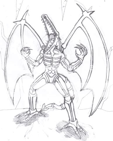 Metroid Ridley Coloring Page Sketch Coloring Page