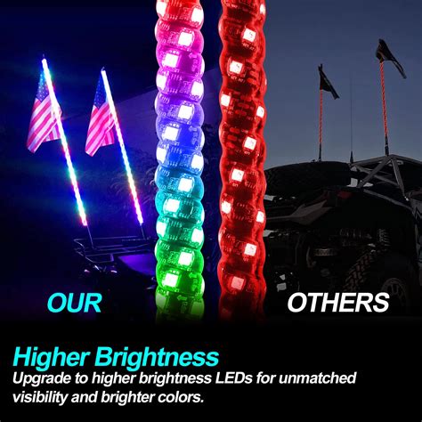 1pcs 3ft Led Whip Lights Remote And App Control 600