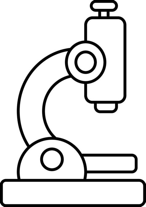 Black Line Art Of Microscope Icon 24155083 Vector Art At Vecteezy