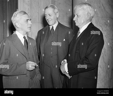 New York Bankers At A Monopoly Hearing Harold Stanley Left President Of Morgan Stanley And