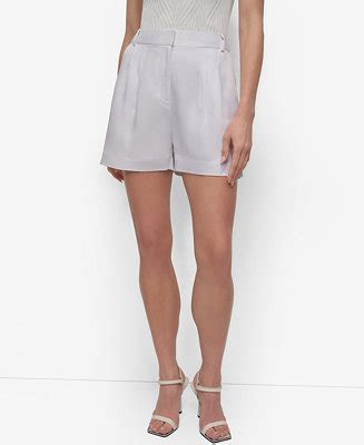 Dkny Womens High Rise Pleat Front Wide Leg Shorts Macys