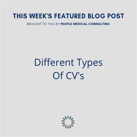 Different Types Of Cvs People Medical Consulting