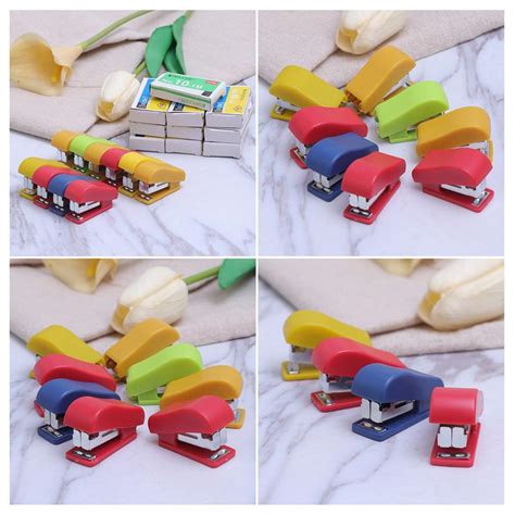 10pcs Cute Mini Desktop Staplers Hand Stapler Offi Grandado