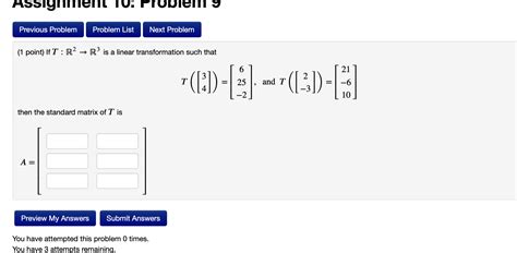 solved assignmen top previous problem problem list next