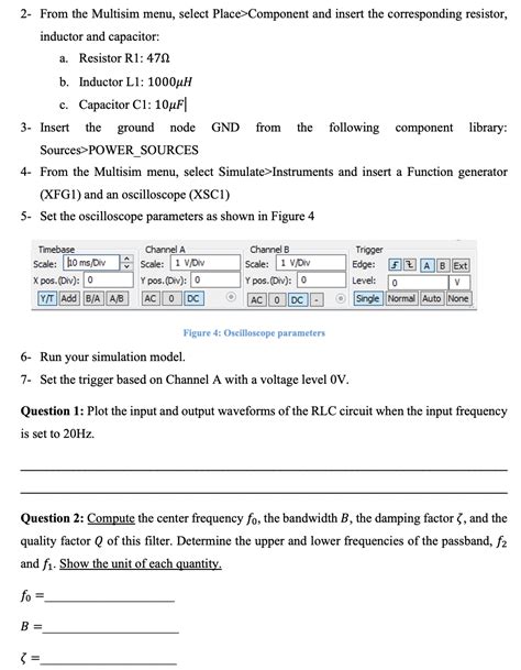 Solved Iii Series Rlc Circuit Using Ni Multisim In This