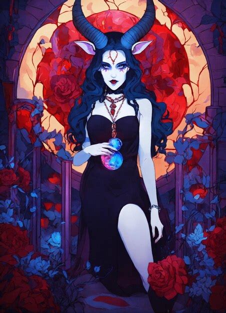Premium Ai Image All Glassblowing Vampire Style Doll Woman Devil