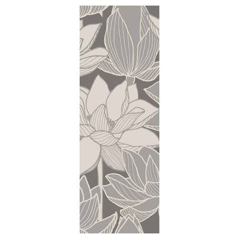 Contemporary Grey Bold Flower Pattern Runner Rug — Cape Rug Home And Art