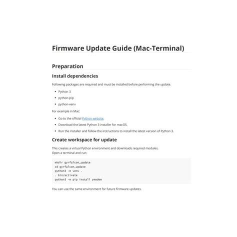 Firmware Update Guide Mac Terminal Enovapura