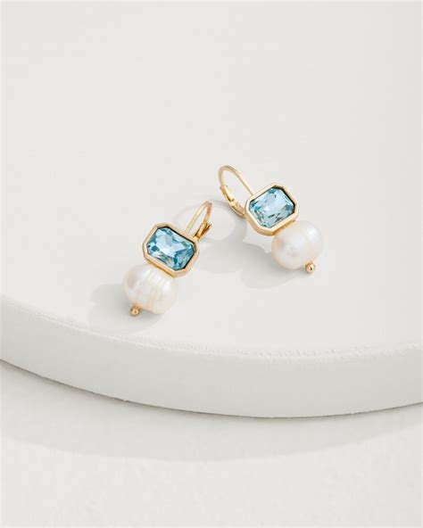Tidal Treasure Pearl And Stone Drop Earrings