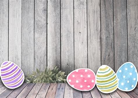 Easter Colorful Eggs Watercolor On Wood Background Invitation Generated