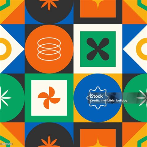 잔혹한 형태의 매끄러운 바우하우스 패턴 깔끔한 선과 기하학적 모양을 결합한 역동적이고 눈에 띄는 디자인 바우하우스에 대한 스톡 벡터 아트 및 기타 이미지 Istock