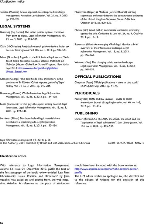 Clarification Notice Legal Information Management Cambridge Core