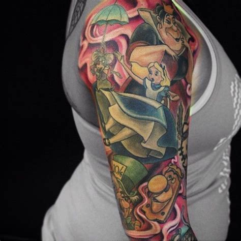 Alice In Wonderland Tattoos Sleeve Timeless Fantasy Art On Skin