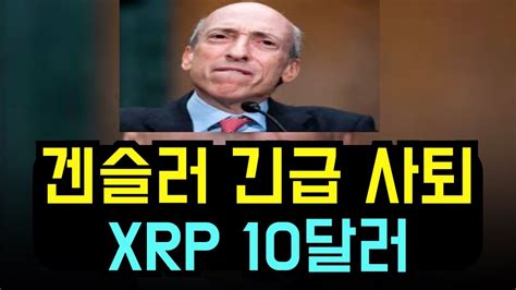 리플 코인 폭탄발표 Sec 겐슬러 긴급 사퇴로 Xrp 10달러 도달 리플목표가 리플호재 리플전망 리플코인목표가 리플코인호재 리플코인전망 Youtube
