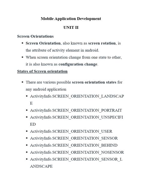 Screen Orientation Pdf