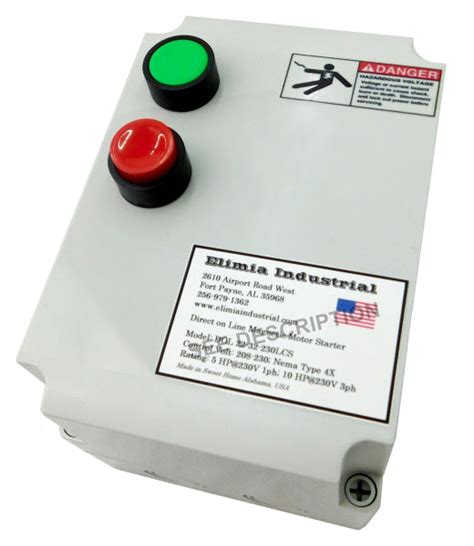3 Hp 480v Enclosed Motor Starter Nema 4x Push Button Automated