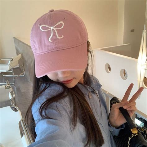 Jual Topi Baseball Wanita Fashion Cap Bordir Pita Bow Simple Korean
