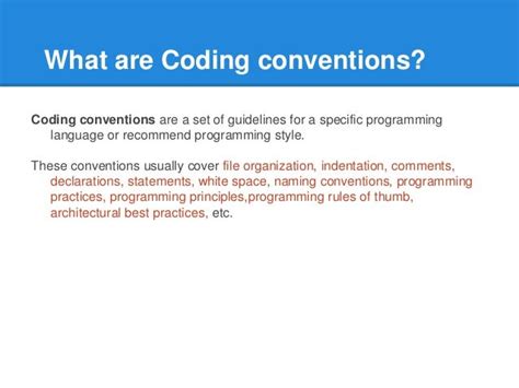 coding conventions