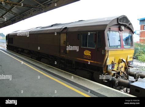 Ews Class 66 66061 Diesel Locomotive At Newton Abbot Railway Station