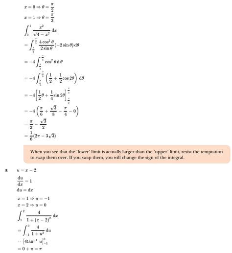 9709 P3 Further Calculus Exercise 4 Worked Solutions Maths With David