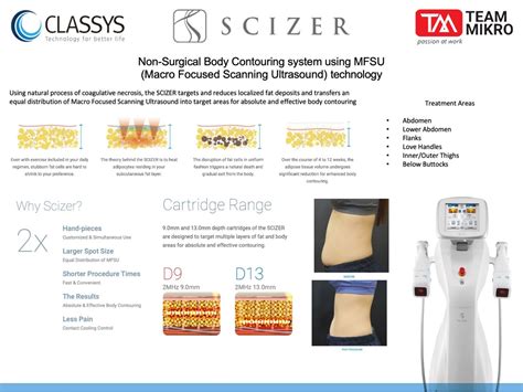 Classys Scizer Non Surgical Body Contouring System Using Mfsu Macro Focused Scanning