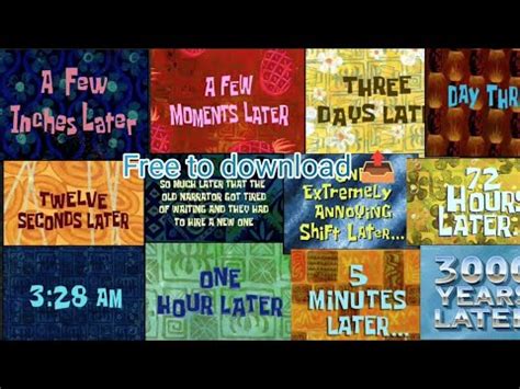 Ultimate One Hour Later Meme Compilation Funny Spongebob Time Cards