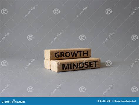 Growth Mindset Symbol Concept Word Growth Mindset On Wooden Blocks Beautiful Grey Background
