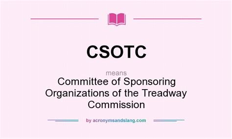 Csotc Committee Of Sponsoring Organizations Of The Treadway