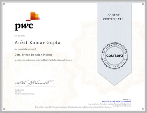 Just Finished Data Driven Decision Making By Pwc Ankit Kumar Gupta