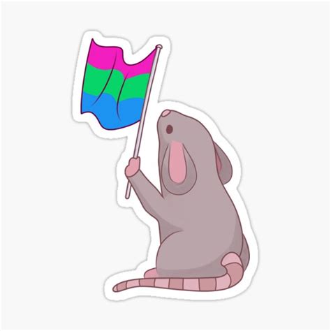 Rat Supports The Polysexual Flag Sticker For Sale By Skytler Redbubble