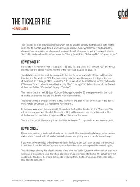 2016 Tickler File Someday Pdf