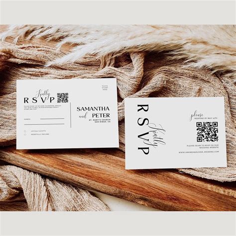 Wedding Invitation With Qr Code Minimal Wedding Invite Suite Modern