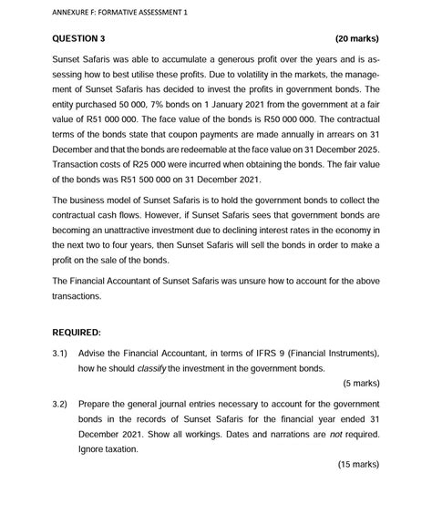 Solved Annexure F Formative Assessment 1 Question 3 20