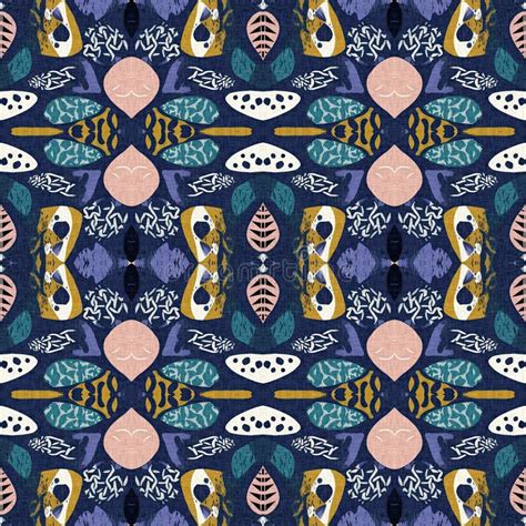 Modern Patchwork Grid Pattern With Fabric Effect Design Seamless