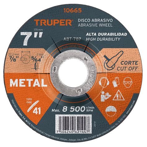 Disco De 7 Para Corte De Metal Tipo 41 Truper