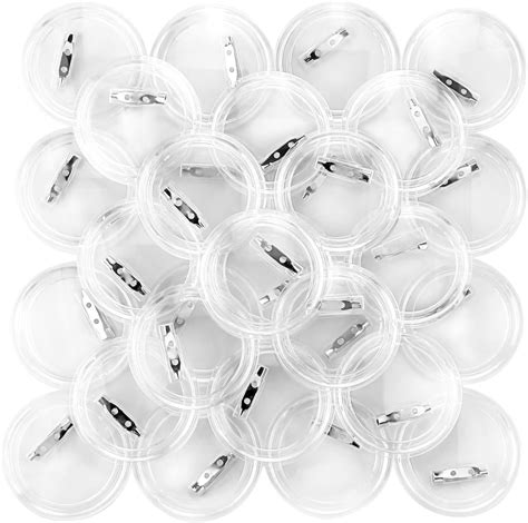 3 15 Inch Clear Button Badge With Pin 30 Pack Acrylic