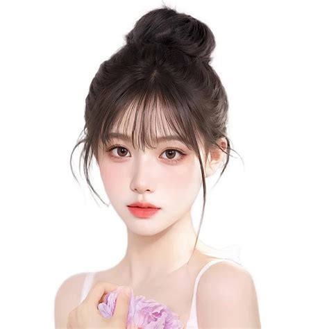 空气刘海假发片头顶自然前额仿真发增发量贴轻薄款蓬松法式假刘海 花瓣网