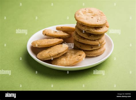 Spicy Fried Mathri Or Mathari Which Is An Indian Snack Served With A