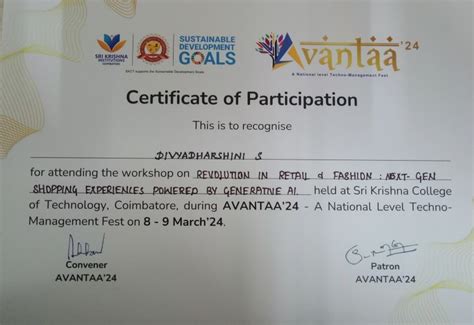 Divyadharshini S On Linkedin Skct Avantaa Ai Cse