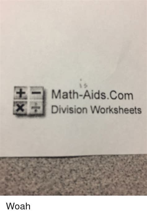 Math Aids Division Worksheets
