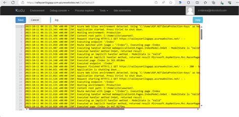 core how to gather custom logs from azure web app to log