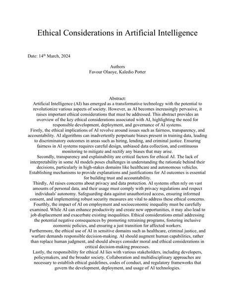 (PDF) Ethical Considerations in Artificial Intelligence