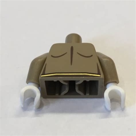 Lego Part C H Pr Torso Bare Chest Red Scars And Gold Belt Print Dark Tan Arms White