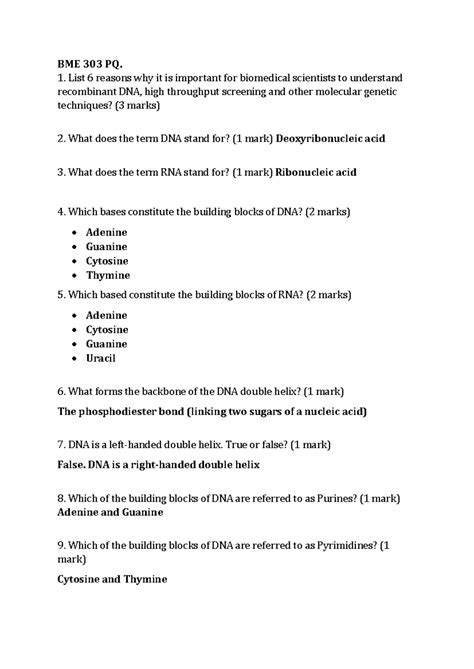Bme 303 Pq Importance Of Molecular Genetics Techniques In Biomedical