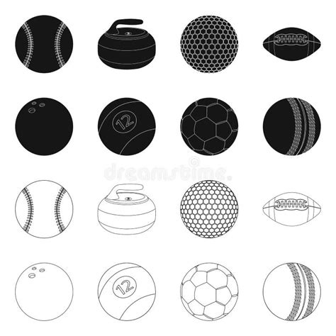 Vector Design Of Sport And Ball Icon Set Of Sport And Athletic Stock Vector Illustration Stock