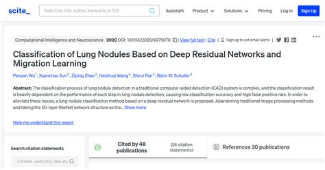 Classification Of Lung Nodules Based On Deep Residual Networks And Migration Learning