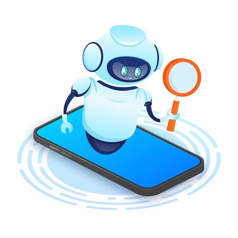 premium vector search bot in cartoon style artificial intelligence