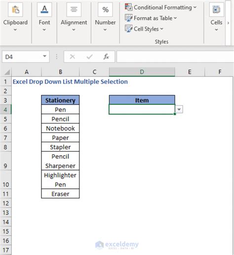 How To Make Multiple Selection From Drop Down List In Excel Ways